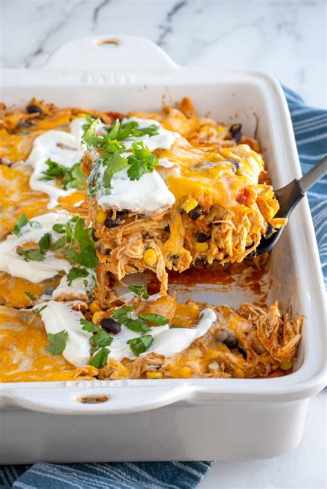 Chicken Enchilada Casserole Recipe The Schmidty Wife
