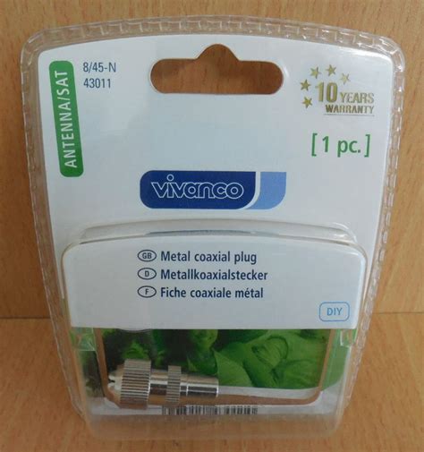 Vivanco Antenne SAT Metallkoaxialstecker Koax Stecker IEC Metall Koaxialstecker DIY HQ So