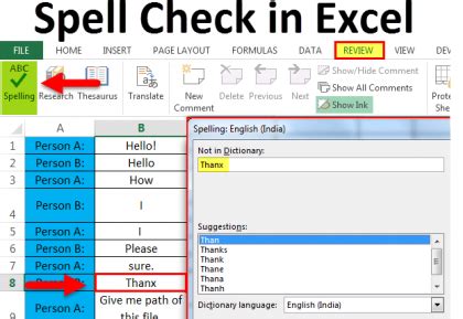 Spell Check In Excel How To Perform Spell Check In Excel Examples