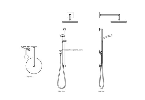 Handheld Shower Set Min Cad Drawing Shower Set Hand Held Shower