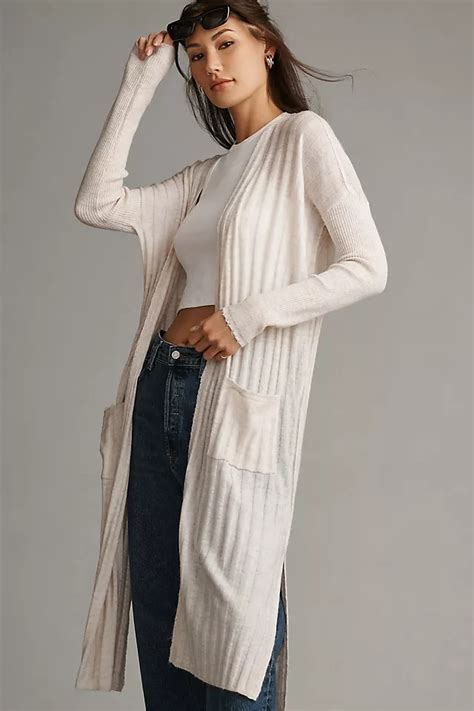 Pilcro Ribbed Duster Cardigan Sweater Anthropologie