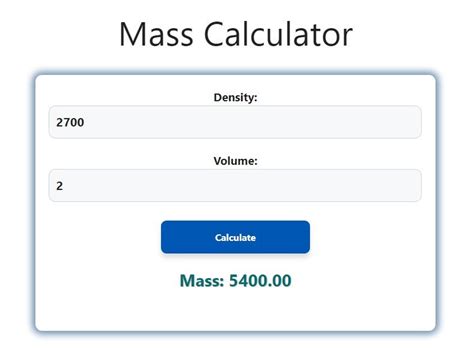 Mass Calculator Savvy Calculator