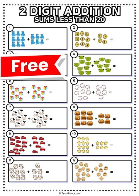 Two Digit Addition No Regrouping Color By Number Free Printable