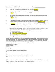 2 Quiz Lecture 2 Pdf Quiz Lecture 2 STAT 3125 Name 1 When Data Are