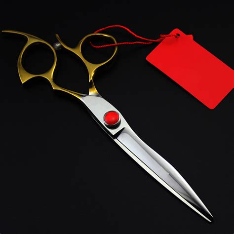 Badu Bg професионална япония 440c 6 5 инча златна ножица за коса бръснар Makas салон за