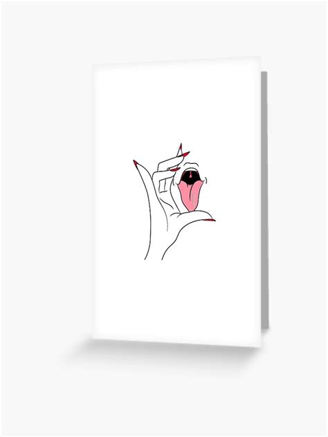 Sexy Cartoon Blowjob Illustration Deep Throat Queen Greeting Card