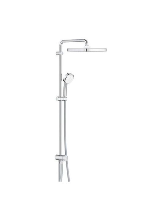 Grohe Tempesta System Kare Duvara Monte Duş Sistemi Yön Değiştiricili Krom beyaz