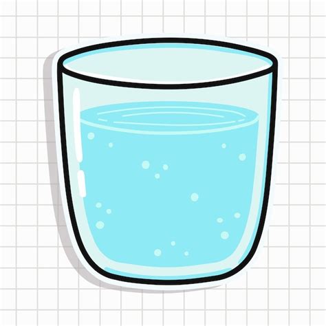 Premium Vector Cute Glass Of Water Sticker Character