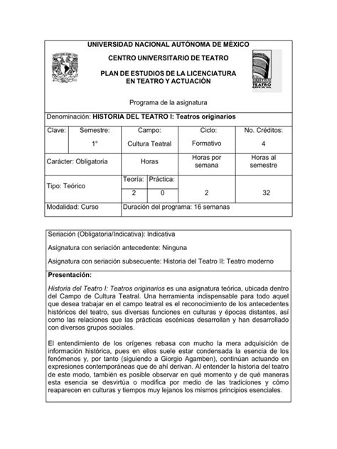 Teatro Originario Pdf Teatro Teoría