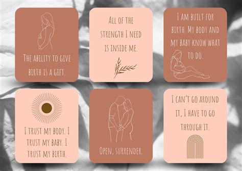 Birth Affirmation Cards Printable Birth Affirmations Digital Download