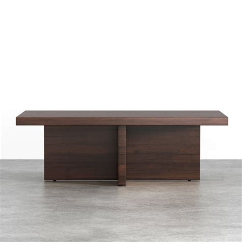 Modern Wooden Rectangle Coffee Table Living Room Cocktail Table In Walnut Homary