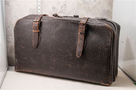 1920s Or 1930s Leather Hide Suitcase Heavy Construction Etsy