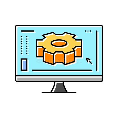 Digital Manufacturing Engineer Color Icon Vector Illustration Stock