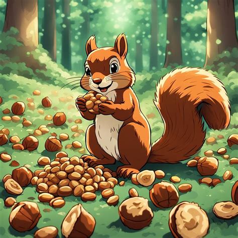 A Squirrel Counting Its 50 Nuts R Nightcafe