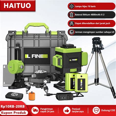 Jual Laser Level 16 Lines Line Set 4d Tingkat Laser Tingkat Mesin Self Leveling Laser Sinar