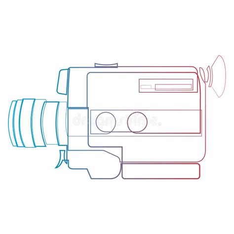 Continuous One Line Drawing Of Old Vintage Analog Movie Film Camera