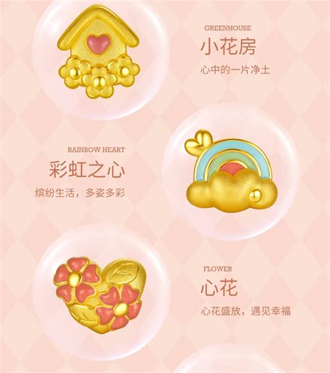 周六福黄金转运珠女款定价足金元气少女可爱萌物手饰官方正品 天猫 花瓣网