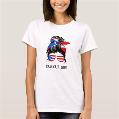 Cute Boricua Girl Puerto Rico Flag T Shirt Zazzle