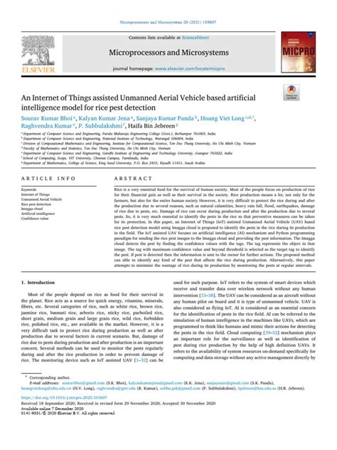an internet of things assisted unmanned aerial vehicle based artificial