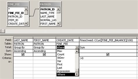 how to apply criteria to a voyager prepackaged access reports query