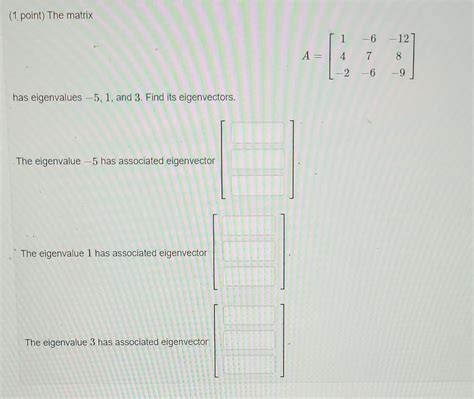 Solved Point Find The Eigenvalues Of A Given That Chegg