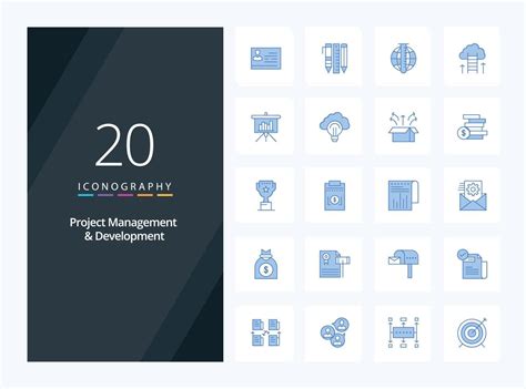 20 Project Management And Development Blue Color Icon For Presentation 18420461 Vector Art At