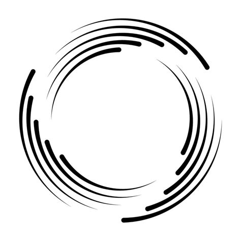 black speed lines in round shape swirl for frame turbulence logo