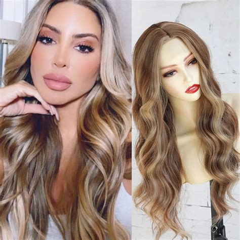 بلوند دوست داشتنی برجسته موهای موج سست مصنوعی موهای موج سفید رنگ قهوه