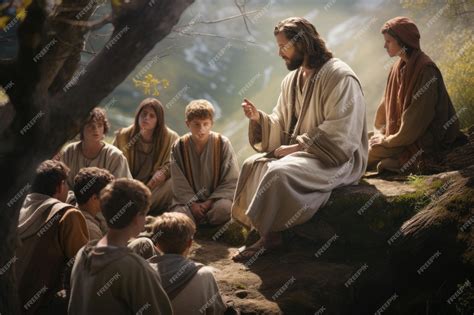 Jesus Cristo Bíblia Sermão Do Monte Santo Foto Premium