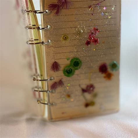 Resin Flowers Notebook Etsy