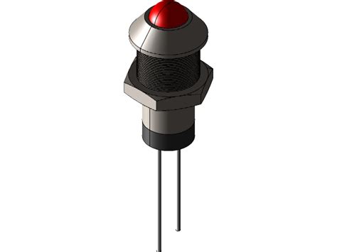 Led With Holder D Cad Model Library Grabcad