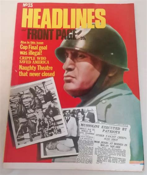 Magazine Headlines Magazine 1973 Issue 23 Mussolini Executed Cup