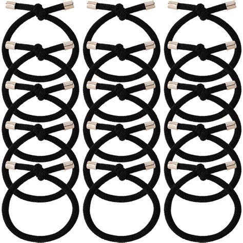 Kikood 15pcs Black Elastic Hair Ties Ponytail Holders For