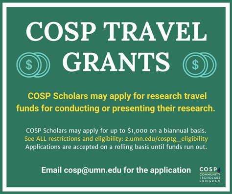 The Cosp Travel Community Of Scholars Program Cosp Umn