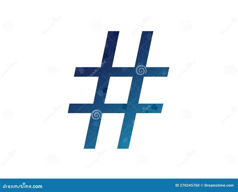 Hash Tag Of The Alphabet Made With Color Gradient Dark Blue To Light