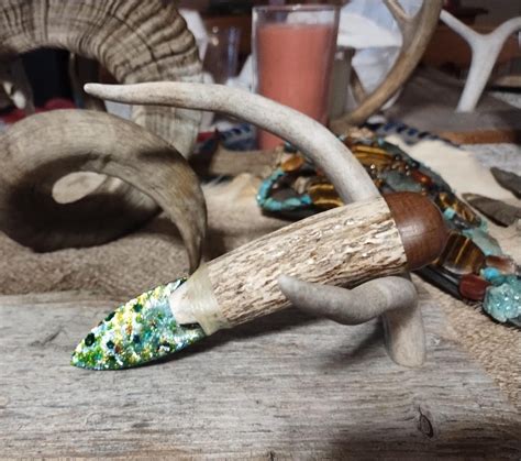 Obsidian Knapped Flint Knapped Artisan Glass Knapped Two Toned Knife