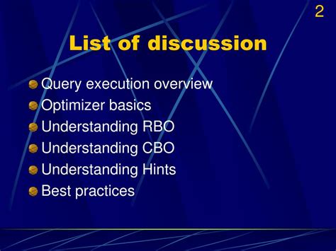 Ppt Understanding Oracle Optimizer Rbo Versus Cbo Powerpoint