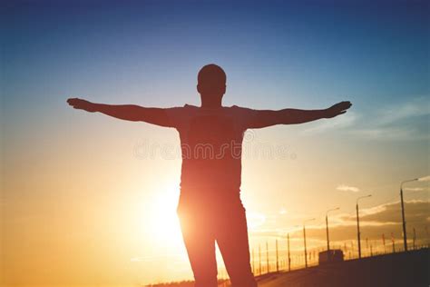 Silhouette Man Outstretched Arms Stock Images Download 481 Royalty