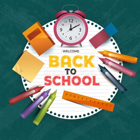 Detailed Back School Social Media Post Background Stock Vector