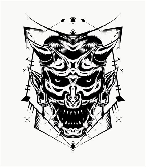 Tengu Vector Illustration In Black And White Color 20382090 Vector Art At Vecteezy