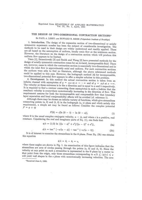 Pdf The Design Of Two Dimensional Contraction Sections