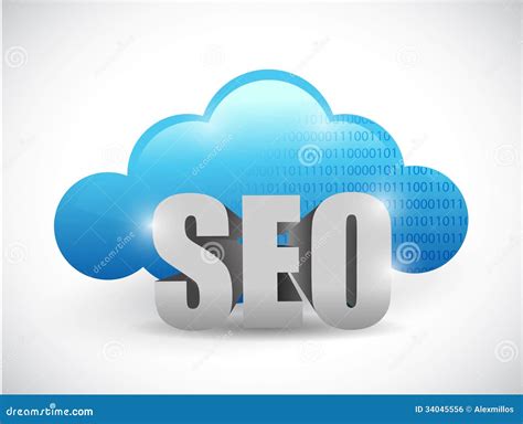 Cloud Computing Seo Text Illustration Design Stock Illustration