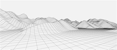 추상 와이어프레임 배경입니다 3d 그리드 기술 벡터 일러스트 레이션 풍경 0명에 대한 스톡 벡터 아트 및 기타 이미지 0명