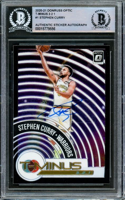 Steph Curry Signed Donruss Optic Basketball Card Beckett Coa Auction