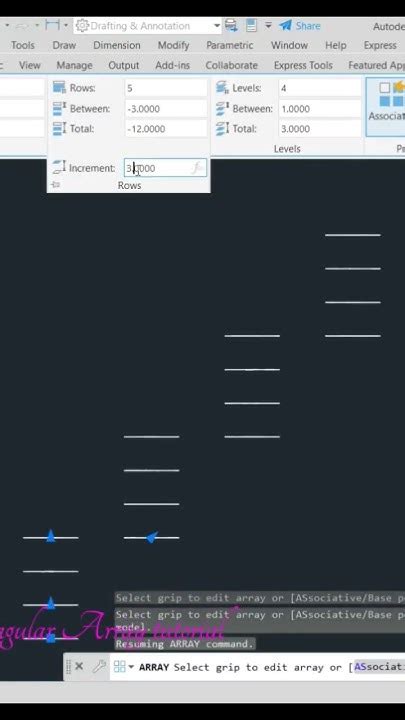 Autocad Rectangular Array Tutorial Autocad Shorts Array Youtube