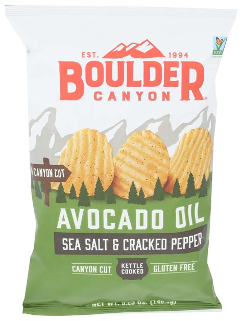 Boulder Canyon Avocado Oil Canyon Cut Sea Salt And Pepper Potato Chips