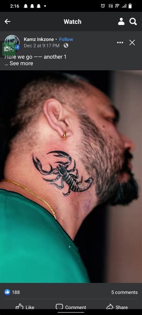 Scorpion 🦂 Tattoo On Neck Neck Tattoo Cool Tattoos Scorpion Tattoo