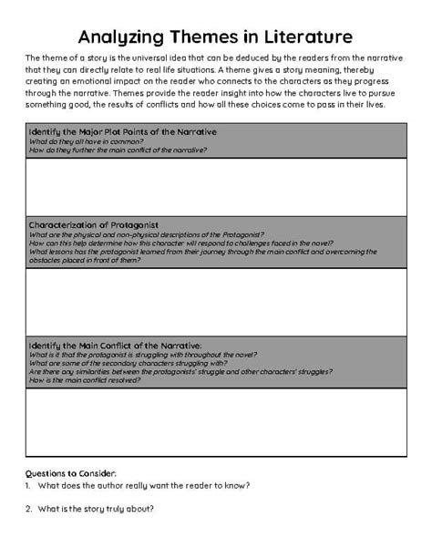 Literary Analysis Theme By Michael Raynor Tpt