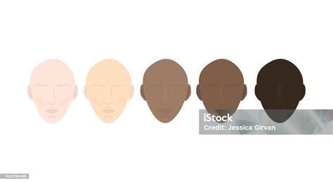 Diversity Different Colour Skin Tones On A White Background Vector