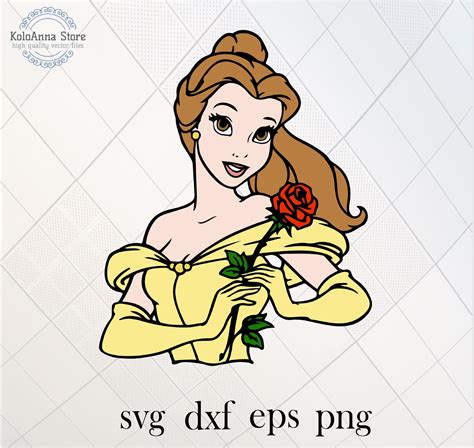 Belle Svg Disney Princess Svg Disney Svg Beauty And The Etsy